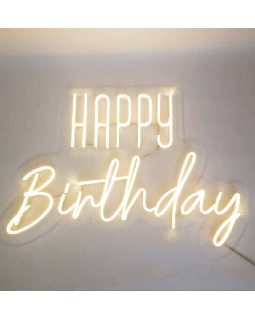 Letrero luminoso Happy Birthday - Helios Globos